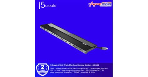 J5 Create USB C Triple Monitors Docking Station JCD543