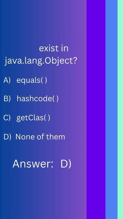 Java Object Class Javamcqs Javamcq Javafullstack Javainterviewquestions