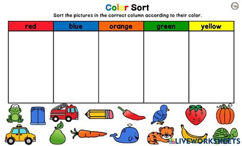 Color Sorting Activity Teach Starter Worksheets Library