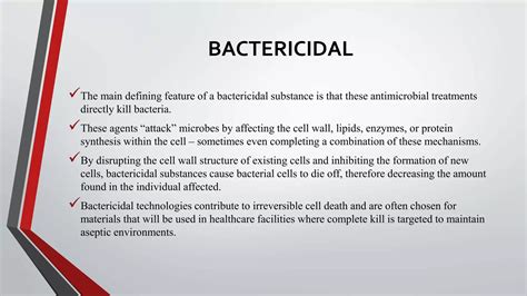 Antibacterial Chemicals Bactericidal And Bacteriostatic Pptx