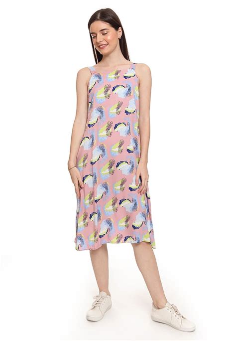 Printed A Line Dress Colorbox Indonesia