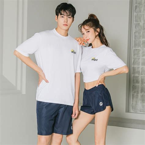 커플 래쉬가드 상의 하의 세트 에이블리
