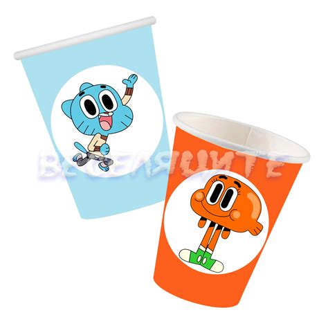 Парти чашки Гъмбол и Дарвин 10бр наш модел Онлайн магазин за парти артикули Веселяците