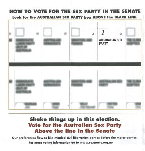 Sex Party How To Vote 2010 Federal Election How To Vote Fo Flickr