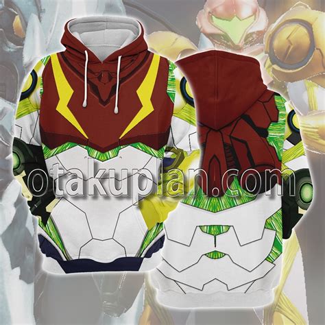 Metroid Dread Samus Aran Power Suit Protective Suit Cosplay Hoodie