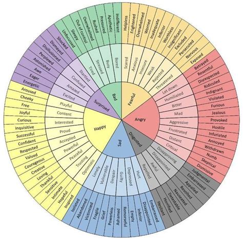 Emotion Map Awesome Emotion Chart Feelings Wheel Feelings