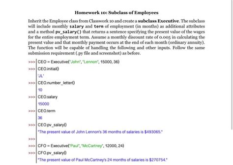 Solved Homework 10 Subclass Of Employees Inherit The