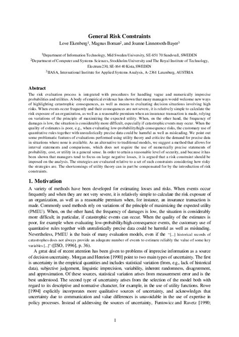 Pdf General Risk Constraints