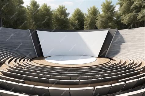 Premium Photo Outdoor Amphitheater Office Mockup Blank Canvas For