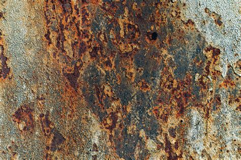 녹슨 철 오래 된 금속 표면 깨지 고 벗 겨 지기 쉬운 페인트 부식 부패 금속 배경 녹슨 금속 시트에 금이 페인트의 강철 부패 부패 0명에 대한 스톡 사진 및 기타 이미지