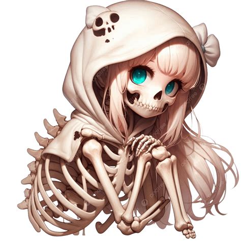 Cute Cartoon Girl Skeleton