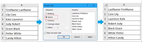 How To Flip The First And Last Name In Cells In Excel