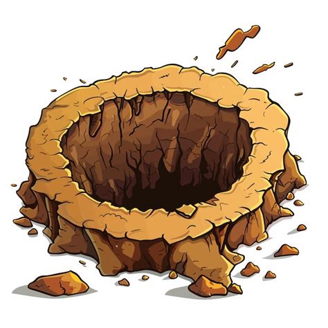 Premium Vector A Drawing Of A Tree Stump With A Hole In It