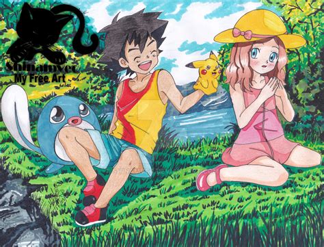 Pokemon Xy Satoshi Y Serena By Shinamvec On Deviantart