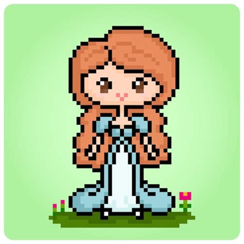 Premium Vector 8 Bit Pixel A Princess In Vector Illustration A Cute