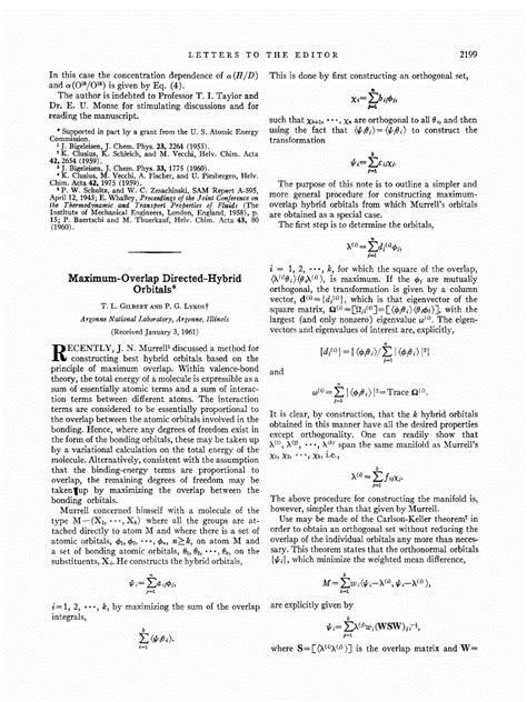 Maximum‐overlap Directed‐hybrid Orbitals The Journal Of Chemical