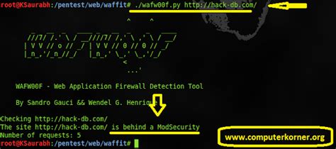 waffit wafwoof web application firewall detection tool backtrack