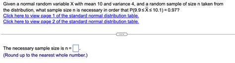 Solved Given A Normal Random Variable X With Mean 10 And