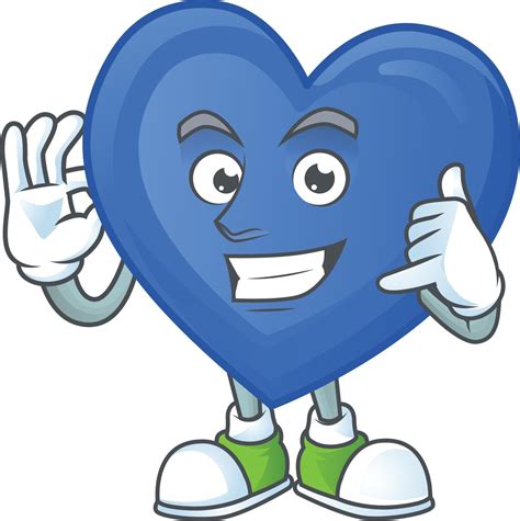Blue Love Cartoon Character Style 19950494 Vector Art At Vecteezy