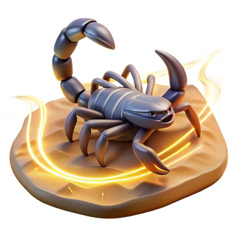 3d Render Of Scorpion On Sand With Glowing Trails 56221477 Png