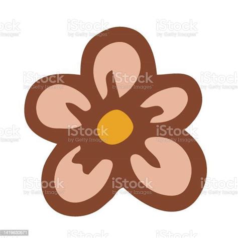 레트로 그루비 꽃 히피 스타일의 다양한 꽃 컬렉션 밝은 배경에 고립된 벡터 보호 일러스트레이션 1960년에 대한 스톡 벡터 아트 및 기타 이미지 Istock