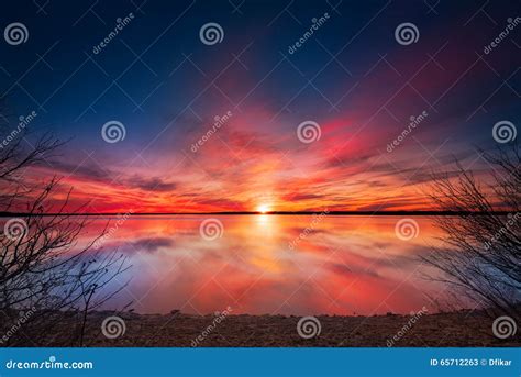 Benbrook Lake Sunset Stock Image Image Of Dusk Beauty 65712263