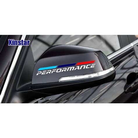 《ready Stock》2pcs M Power Performance Car Rearview Mirror Sticker For