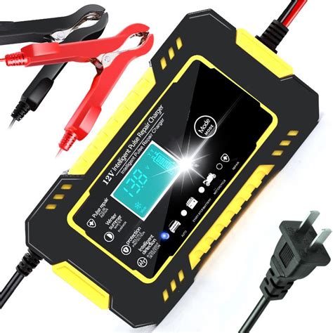 Car Battery Charger 12v 6a Touch Screen Pulse Repair Lcd Fast Power