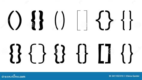 Text Bracket Vintage Curly Brackets Symbol Typography Punctuation