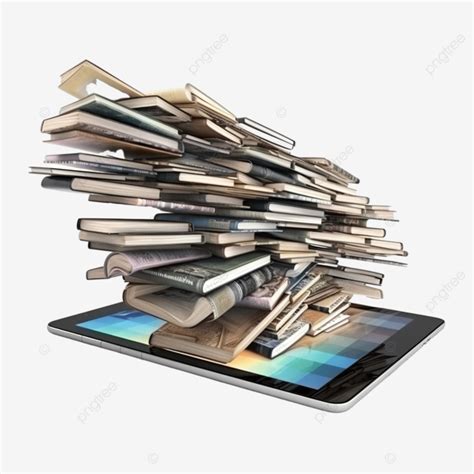 Digital Book Digitalization 3d Illustration Technology Network