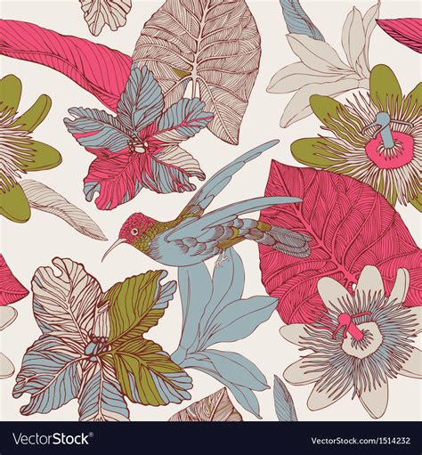 Seamless Tropical Floral Pattern Royalty Free Vector Image