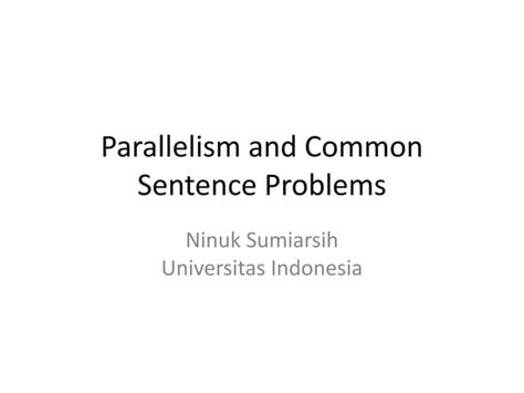Parallelism And Common Sentence Problemspptxpdf