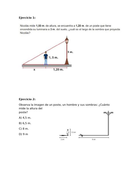 Ejercicio De Teorema De Tales Pdf