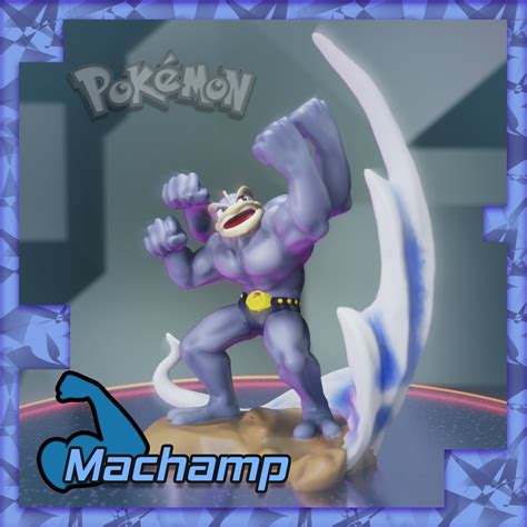 🐉 Pokemon Machamp Diorama・ Stl File For 3d Printing・cults