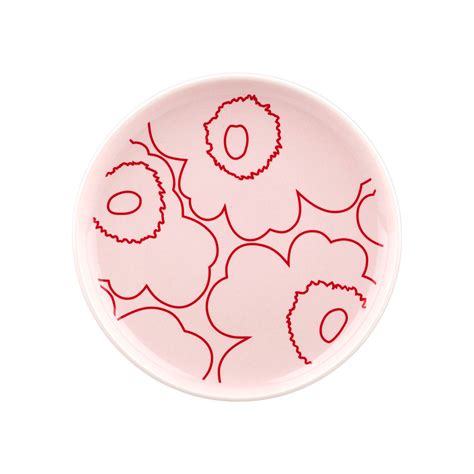 Marimekko Oiva Piirto Unikko Plate 135 Cm Pink Red Pre Used