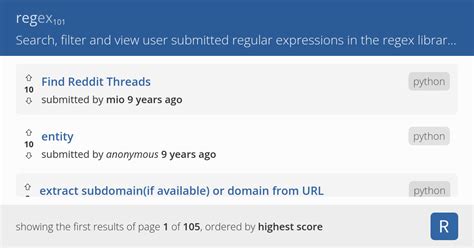 Regex101 Community Pattern Library