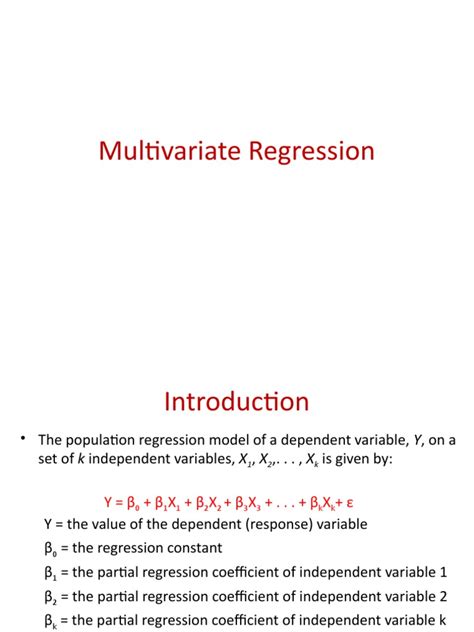 Multivariate Regression Pdf Errors And Residuals Regression Analysis
