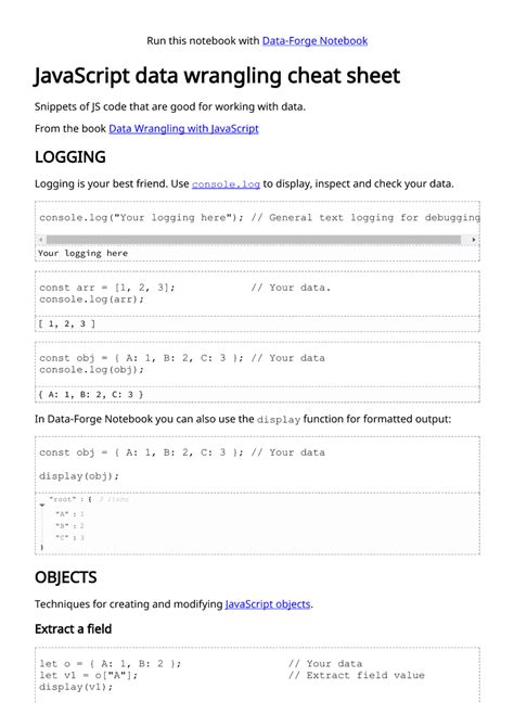 Javascript Cheat Sheet Data Wrangling Download Printable Pdf