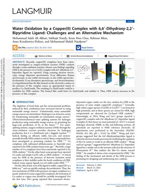 Pdf Water Oxidation By A Copperii Complex With 66′ Dihydroxy 22