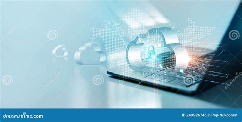 Loud Computing Concept Data Security And Cloud Connection Technology Encryption Personal