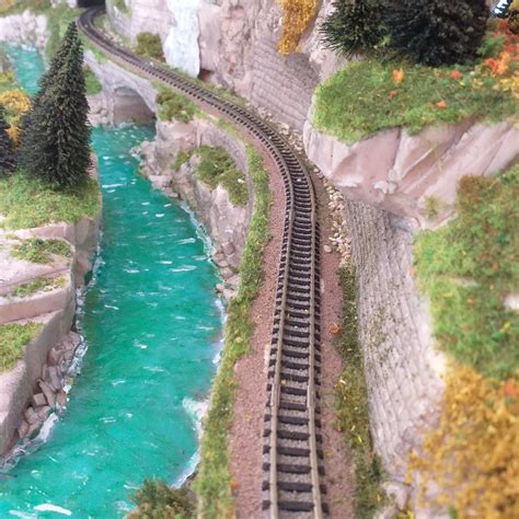 Model Train Railway Layout In N Scale 1 160 With Very Realistic Landscape Single Track With 2