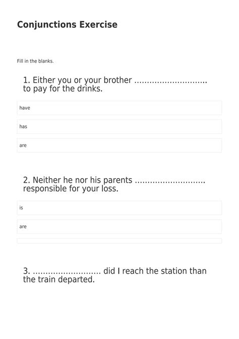 SOLUTION Conjunctions Exercise Studypool