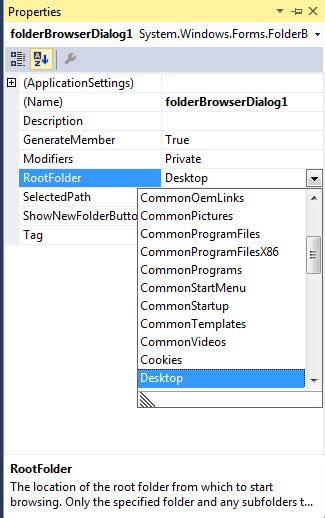 آموزش برنامه نویسی کنترل Folderbrowserdialog در سی شارپ