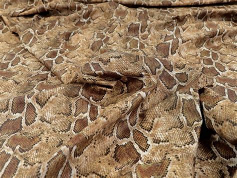 Dressmaking Fabric Faux Python Leather Look Natural Fabric Godmother
