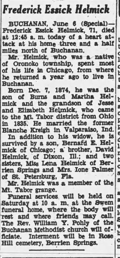 Frederick Essick Fred” Helmick 1870 1946 Find A Grave Memorial