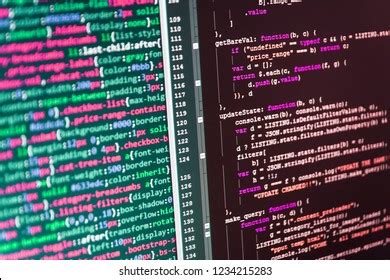 Programming Code Abstract Screen Software Developer Stock Photo