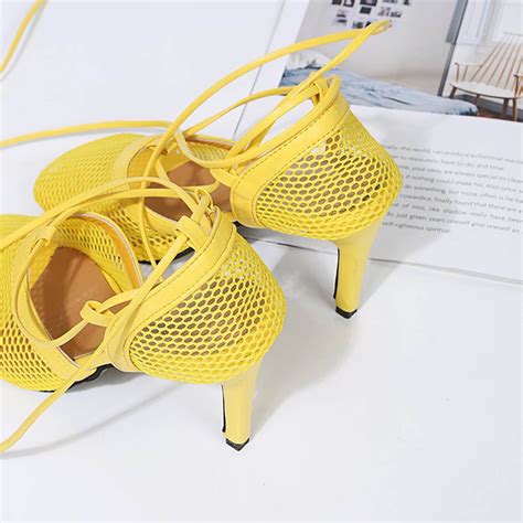 Aayomet Womens Mesh Heels Breathable Toe Strap High Sandals Fashion