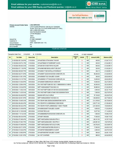 Account Statement Summary Pdf Banking Technology Banking