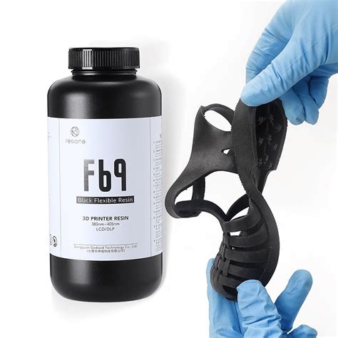 F69 Black Flexible Rubber Like 3d Printer Resin 1kg Resione