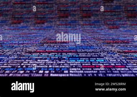 Infinite Code In Matrix Animation Endless Text Of Multicolored